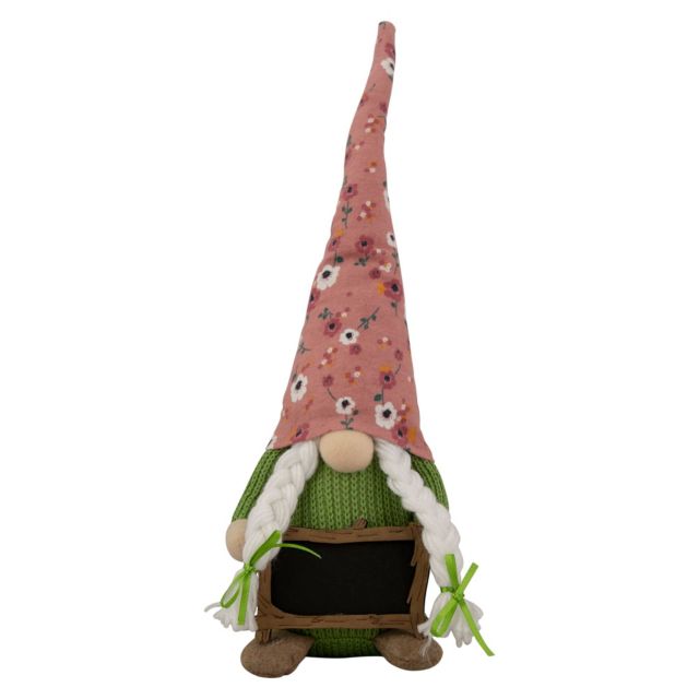 Northlight 16" Pink Floral Springtime Gnome with Message Board | Belk