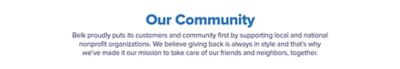 Our Community | belk