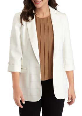 Calvin Klein Women's Windowpane Roll Tab Jacket | belk
