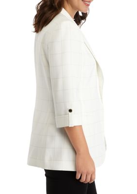 Calvin Klein Women's Windowpane Roll Tab Jacket | belk