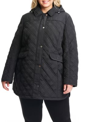 JONES NEW YORK Plus Size Quilted Jacket with Hood | belk
