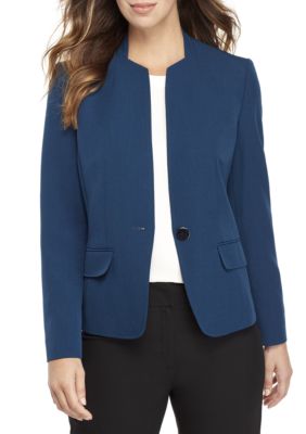 Kasper 1 Button Stretch Crepe Jacket | belk