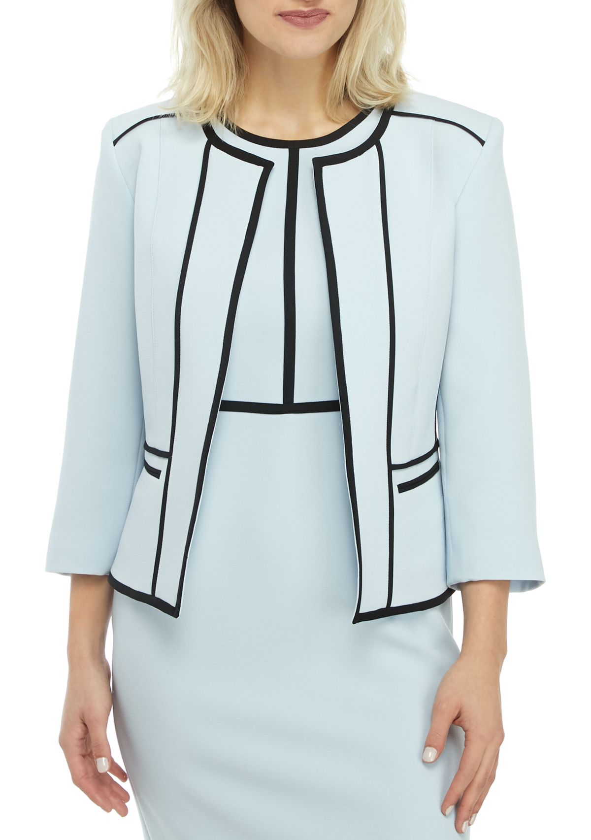 Kasper Flyaway with Piping Trim Jacket | Belk