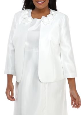 Kasper Plus Size Rose Trim Shantung Jacket | belk