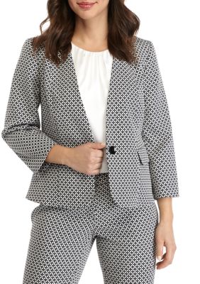 Kasper Women's Circle Jacquard One Button Jacket | belk