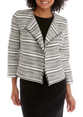 Kasper Women's Stripe Tweed Jacquard Jacket | belk