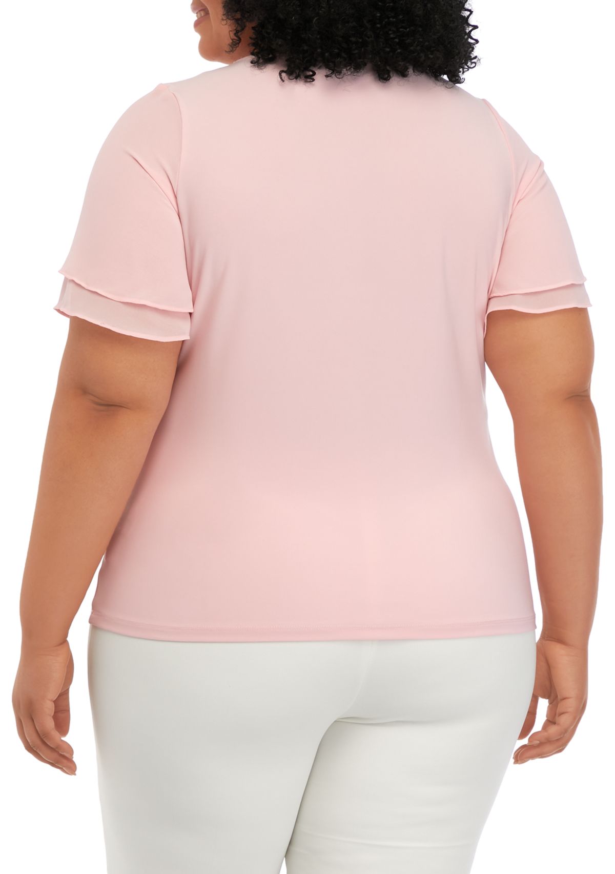 Kasper Plus Size Short Sleeve Solid Top | Belk