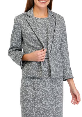 Kasper Women's Open Front Jacket with Piping | belk