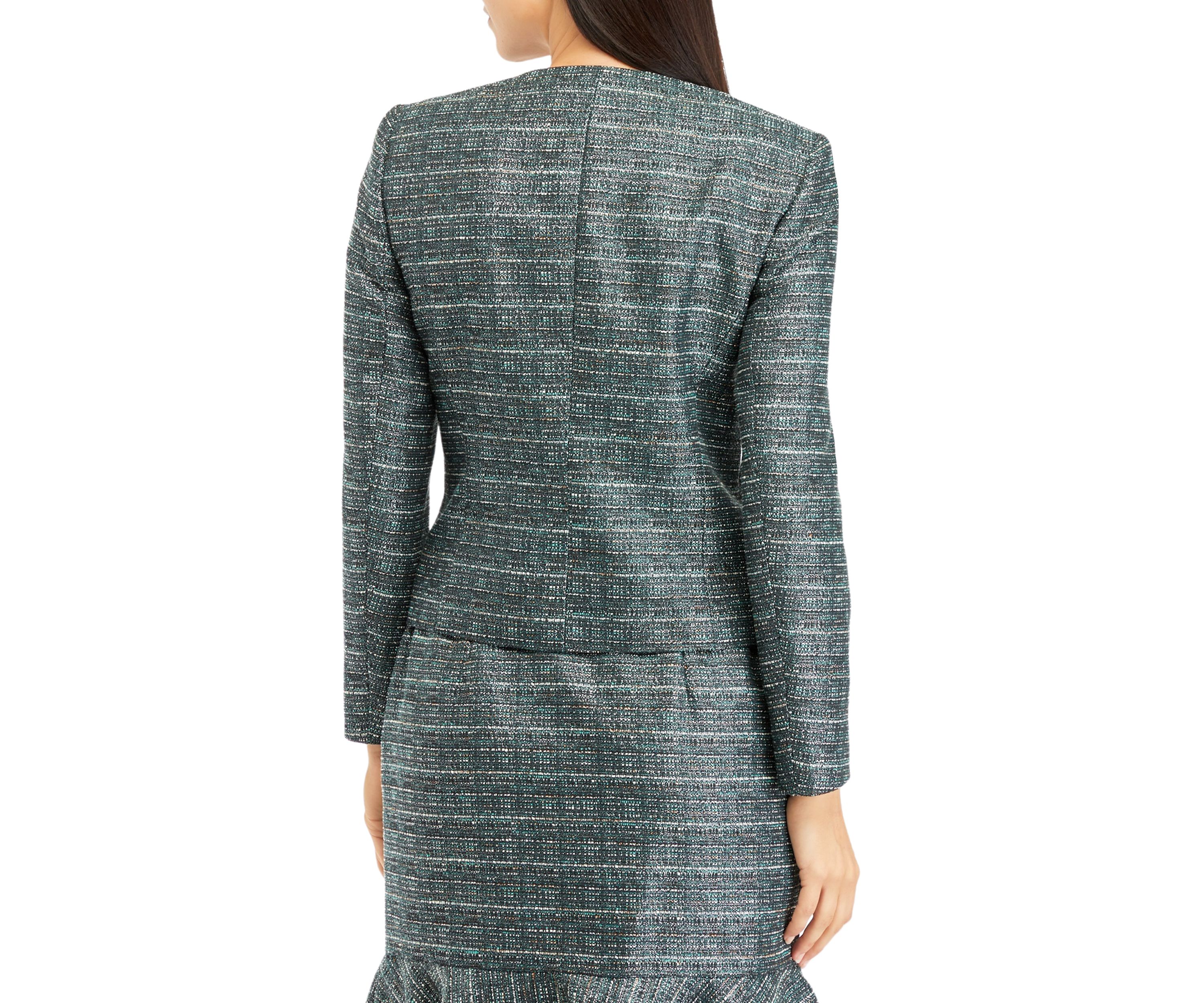 Kasper Women's Open Front Cardigan with Contrasting Piping | Belk