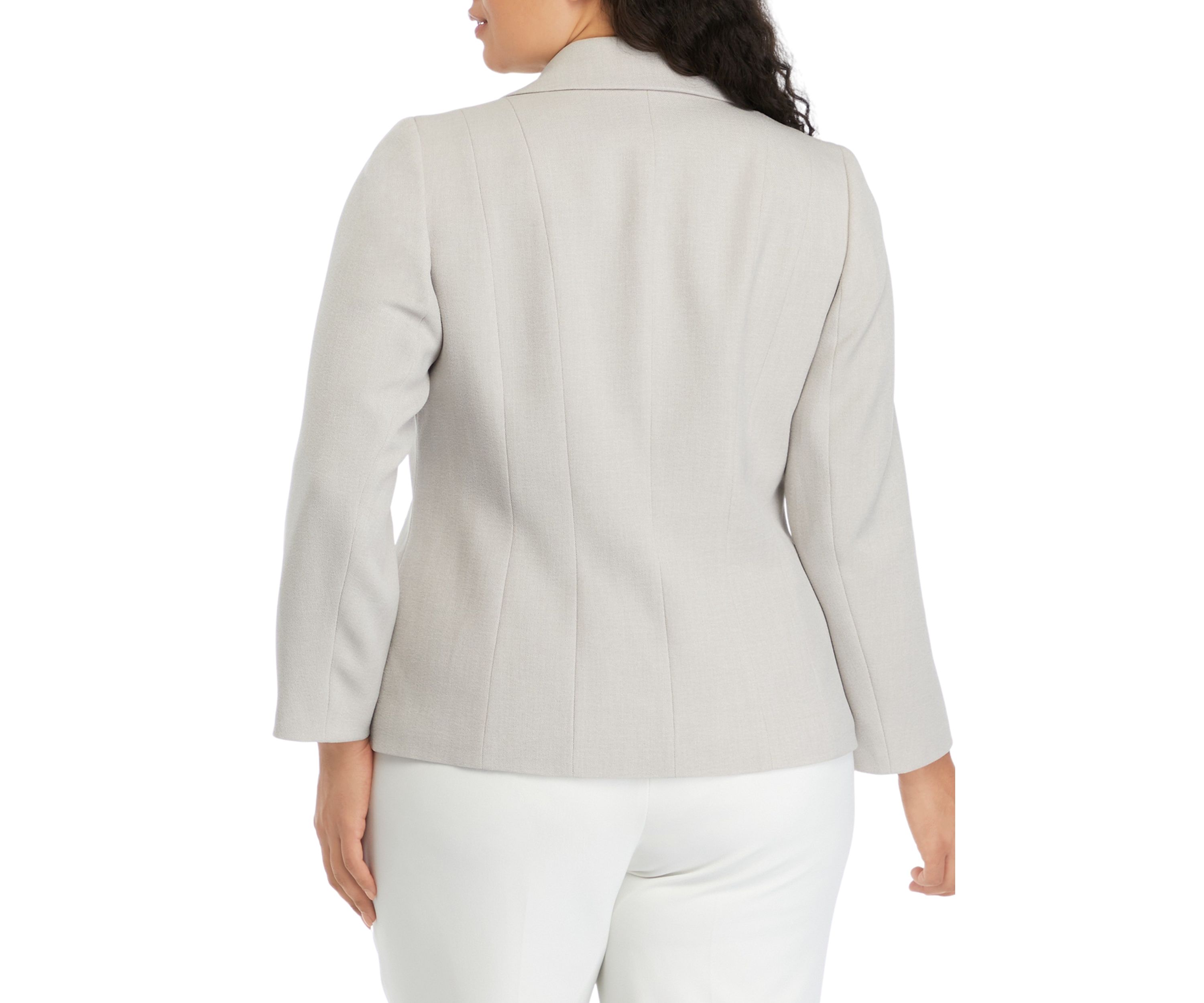 Kasper Plus Size Notch Collar Seamed Jacket | Belk
