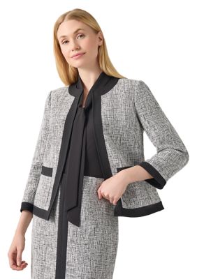 Kasper Petite Tweed Patch Pocket Framed Suit Separate Jacket | belk