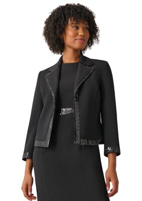 Kasper Women's Open Front Suit Separate Jacket with Sequin Trim | belk