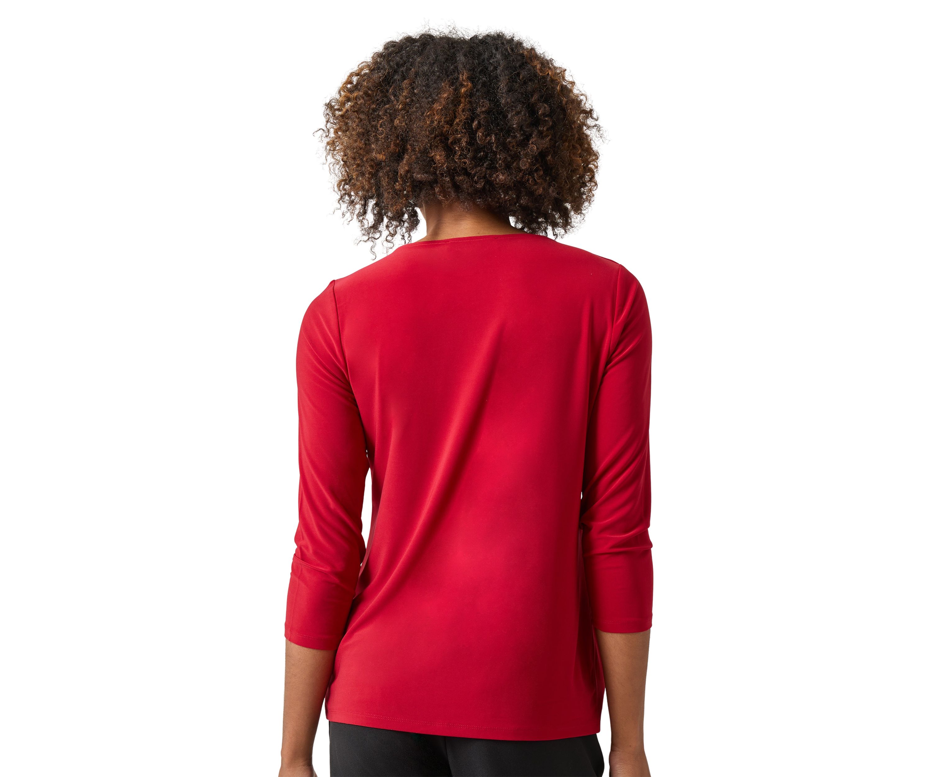 Kasper Women's 3/4 Sleeve Pleated Keyhole Neck Top | Belk