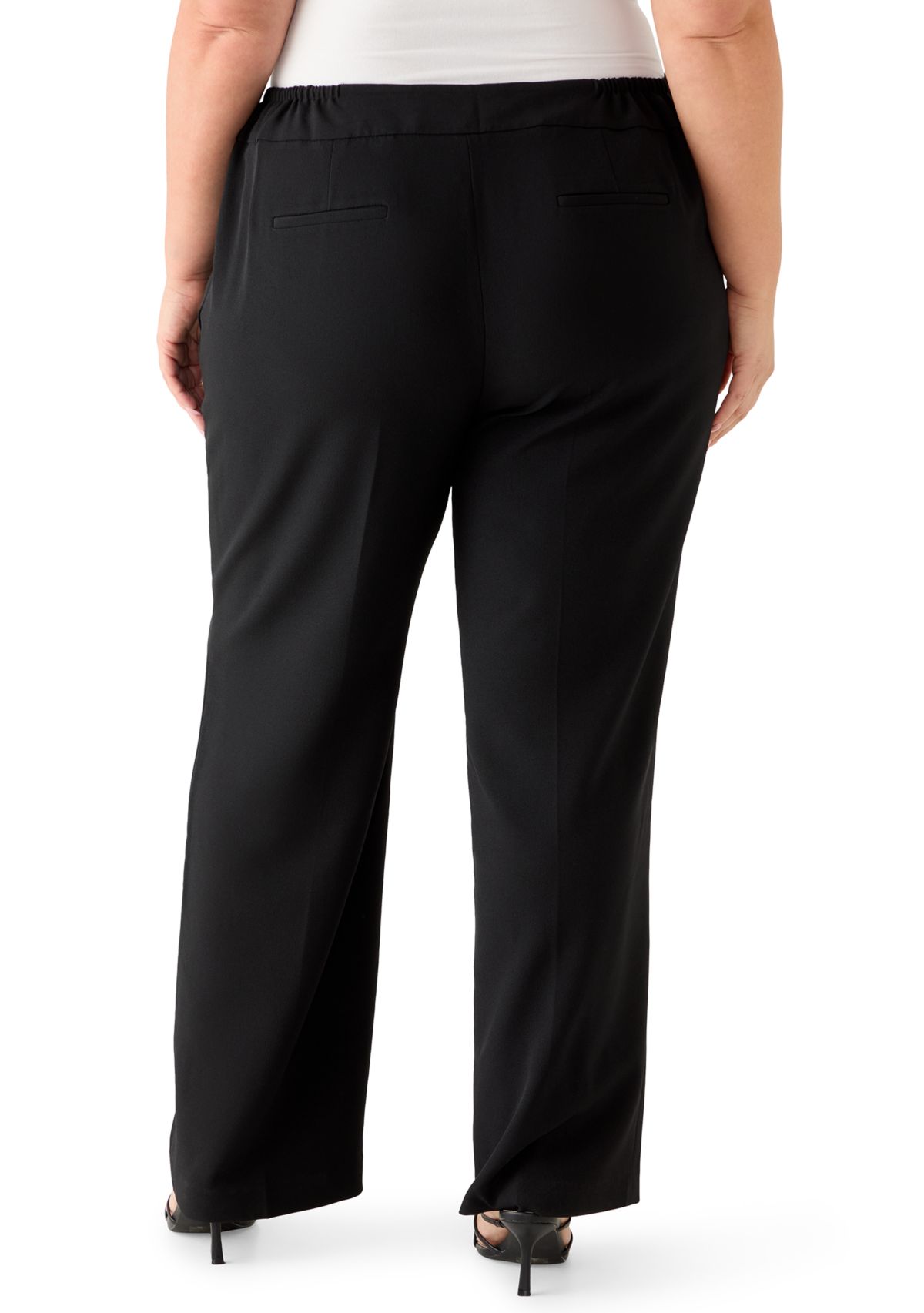 Kasper Plus Size Stretch Crepe Extend Tab Wide Leg Pants | Belk