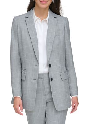 DKNY Women's Notch Collar 2 Button Jacket with Flap Pockets | belk