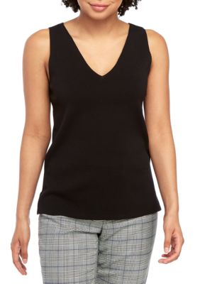 Anne Klein Double V Neck Sweater Tank Top | belk