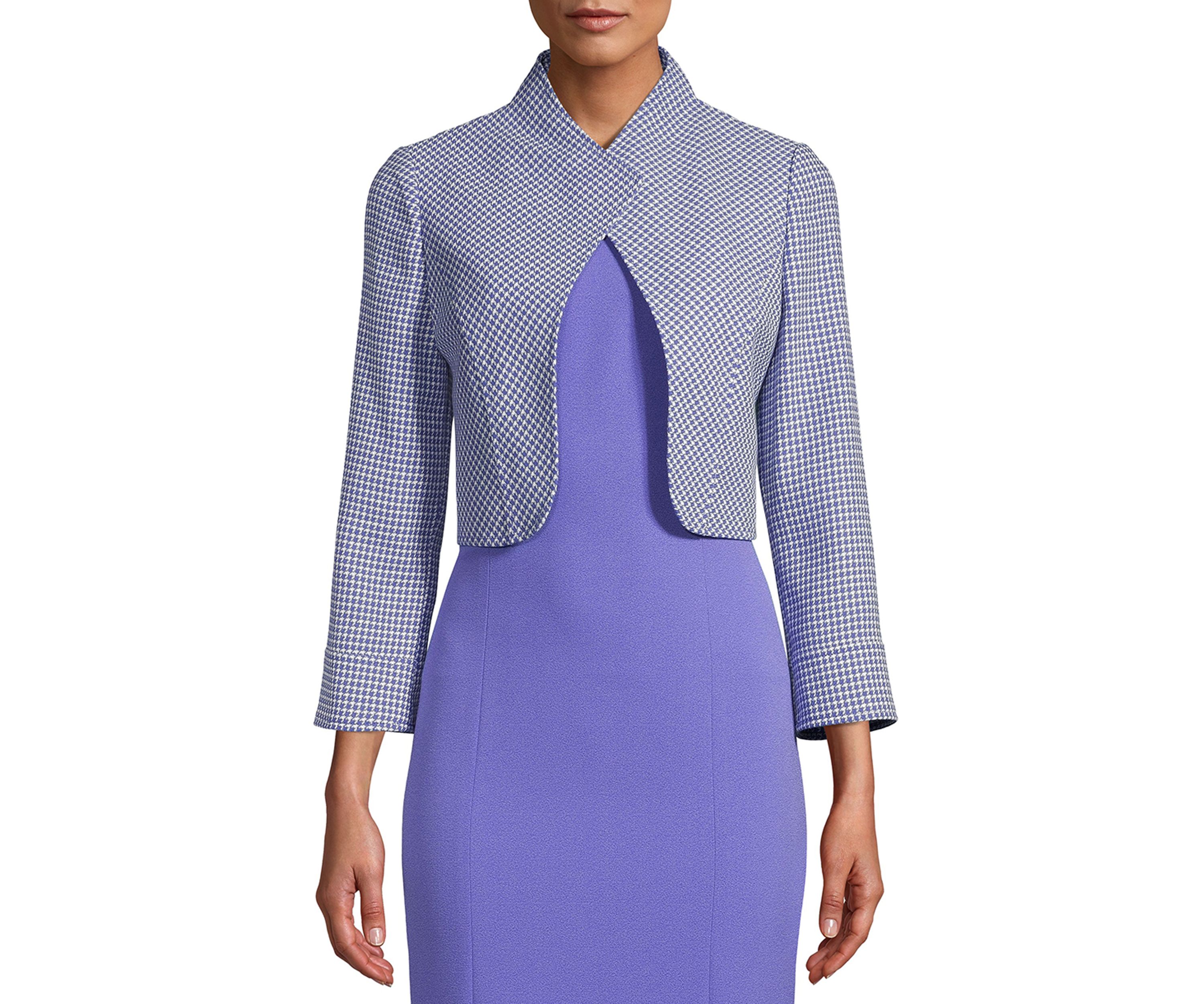 Anne Klein Women's Houndstooth Crop Open Jacket | Belk