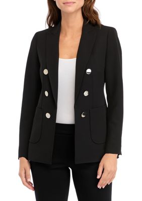 Anne Klein Women's Collection Compression Faux Double Breasted Patch Pocket Jacket | belk