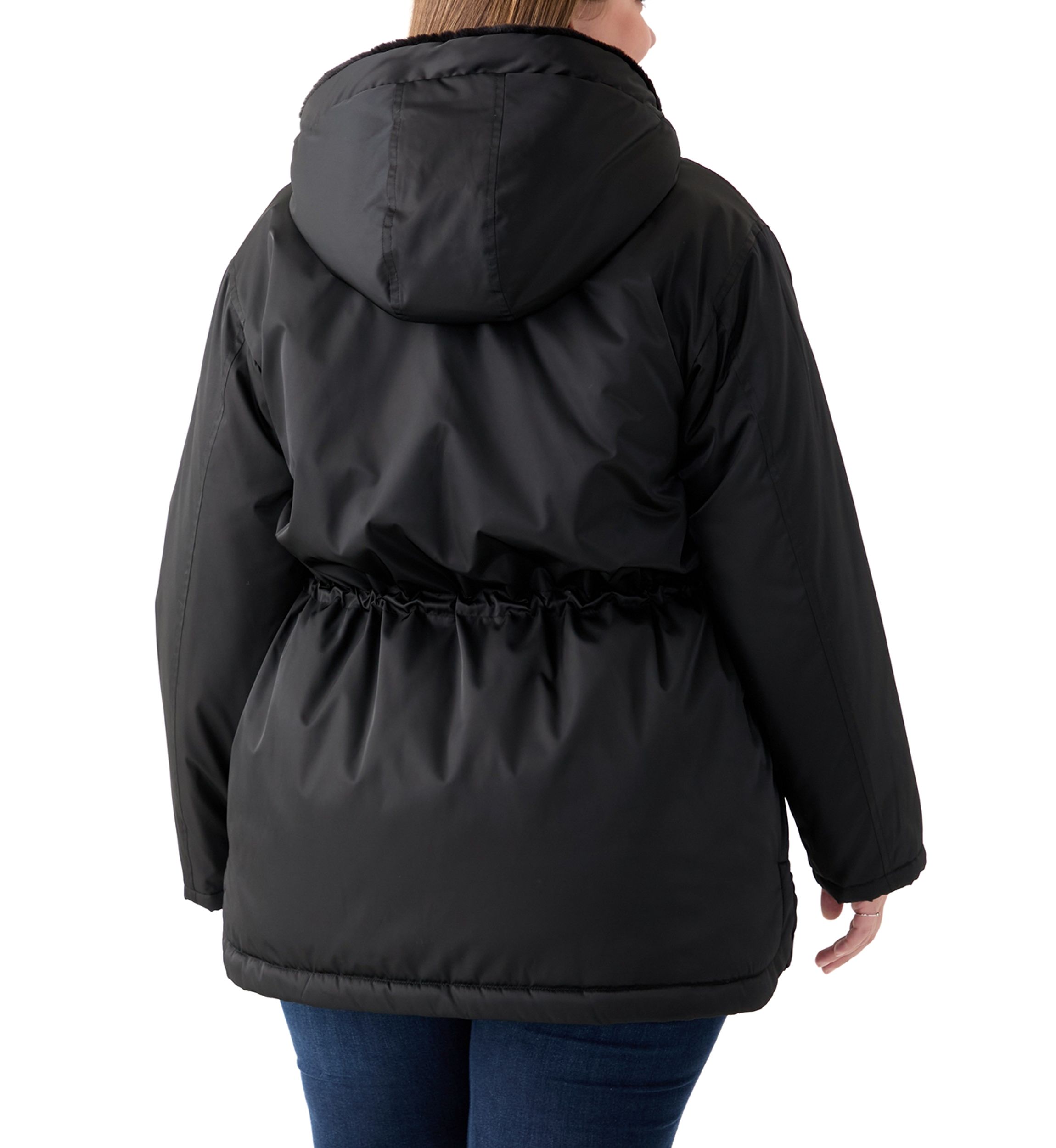Vine & Valley Plus Size Sheen Twill Anorak Jacket with Hood | Belk