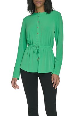 Halston Jersey Button Down Top | belk