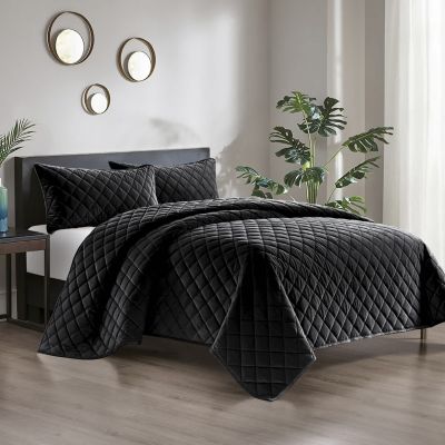 Pointehaven Pointehaven Luxury Diamond Velvet Quilt Set | Belk