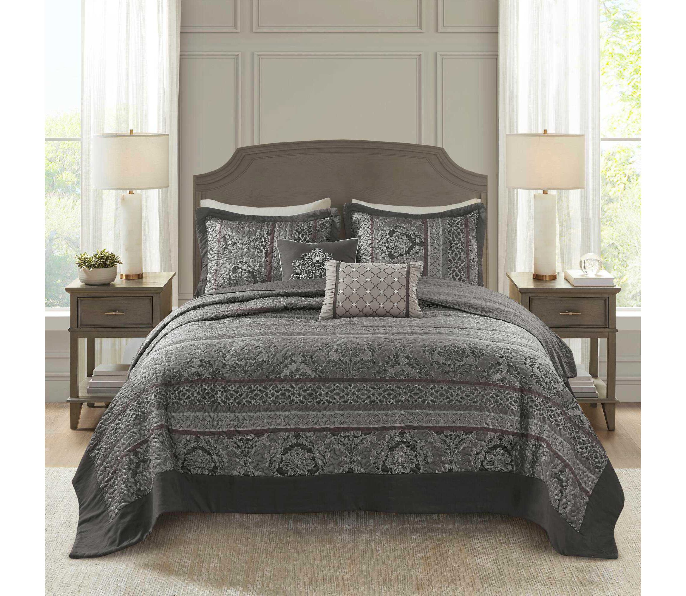 Madison Park Bellagio 5 Piece Reversible Jacquard Bedspread Set | Belk