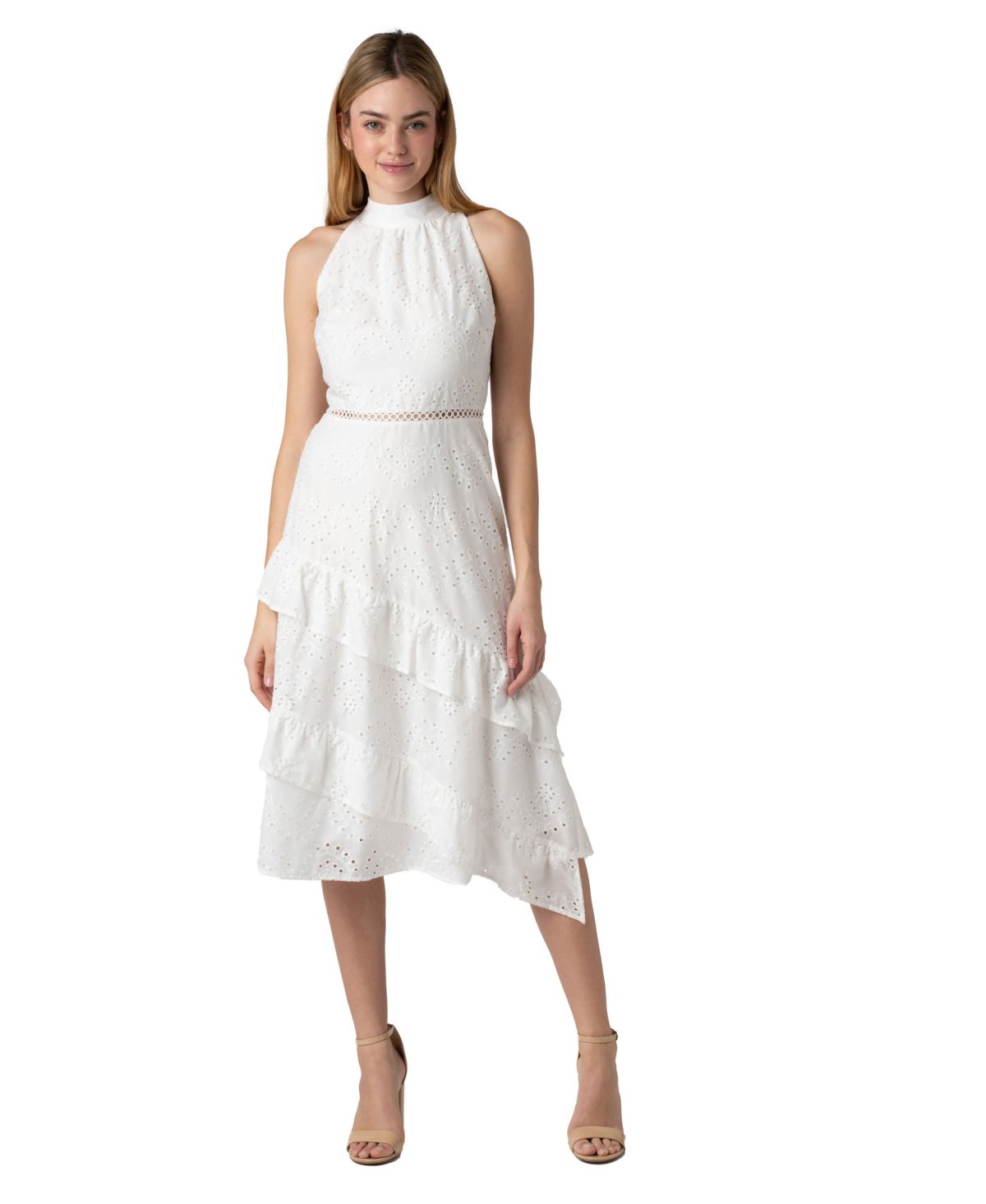 Sam Edelman Eyelet High Neck Dress | Belk