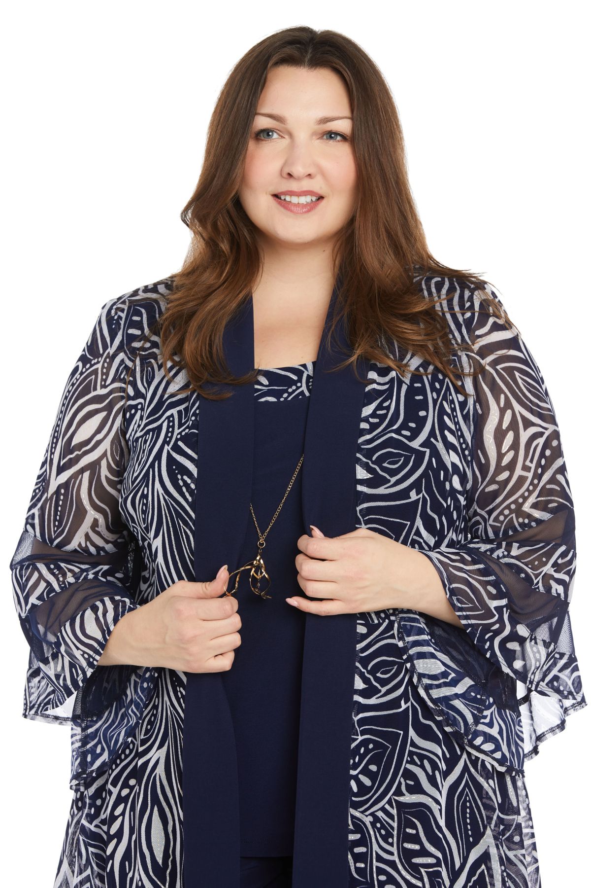 R & M Richards 2Pc Mock Pantsuit With Swirl Printed Pattern And ...