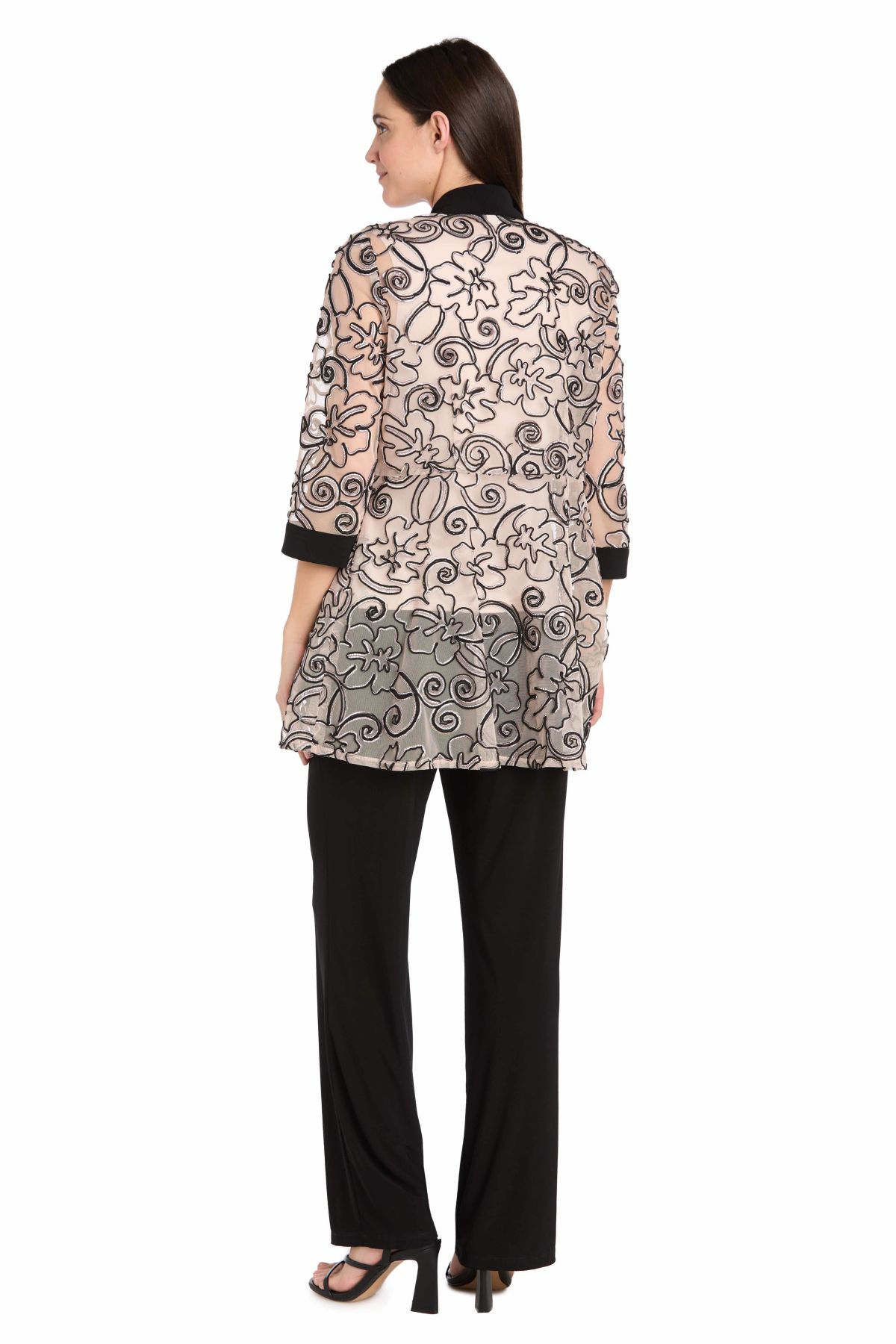 R & M Richards Missy 2pc Mock Embellished Two Tone Pant Set | Belk