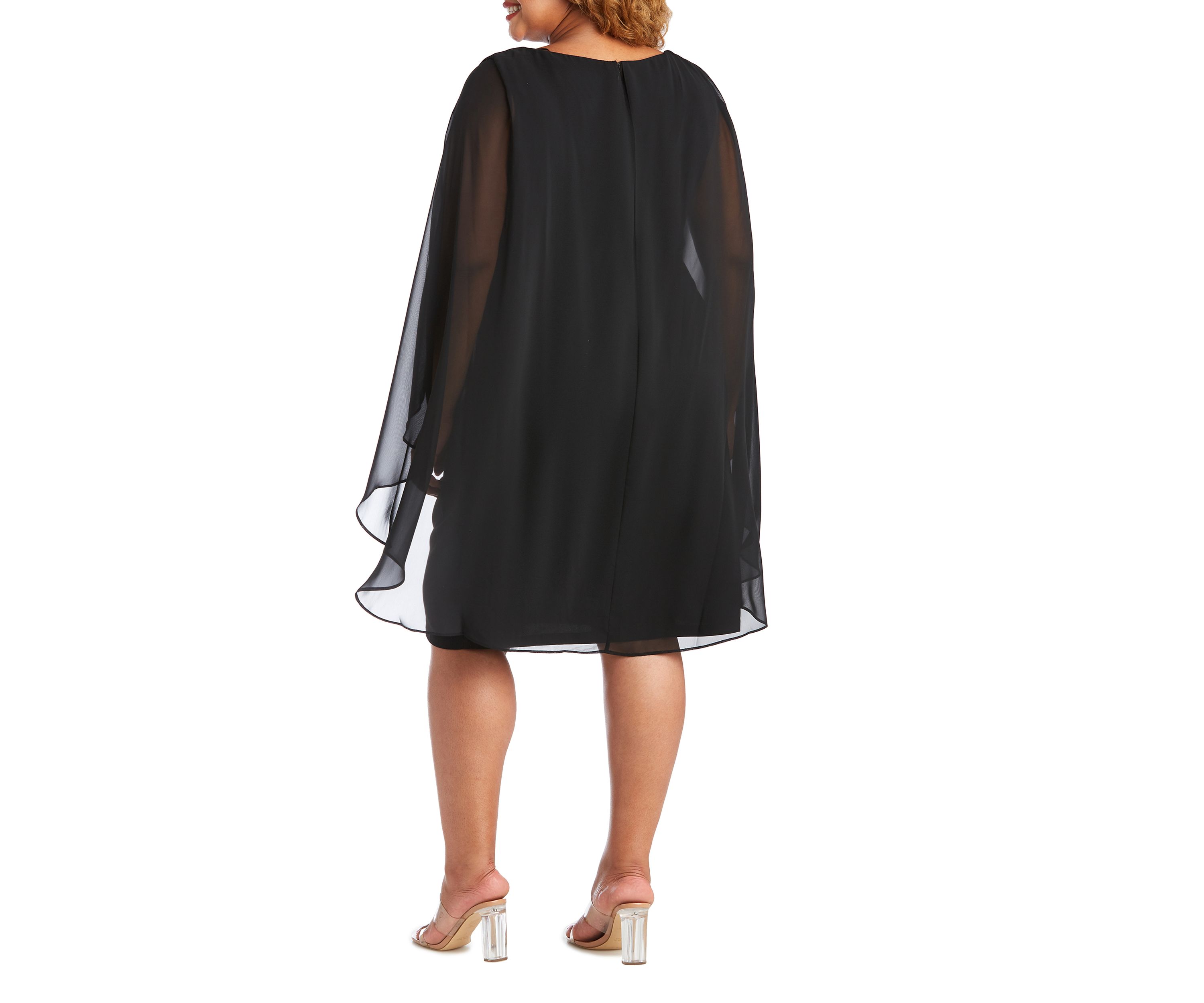 R & M Richards 1Pc Chiffon Duster Cape Surplice Wrap Dress | Belk