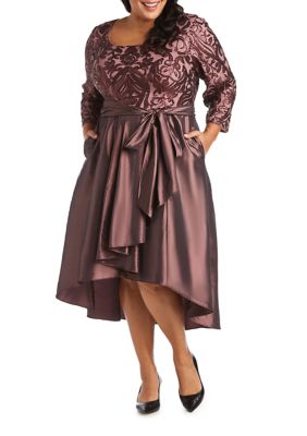 R And M Richards Plus Size Embellished Sequin High Low Party Dress Belk