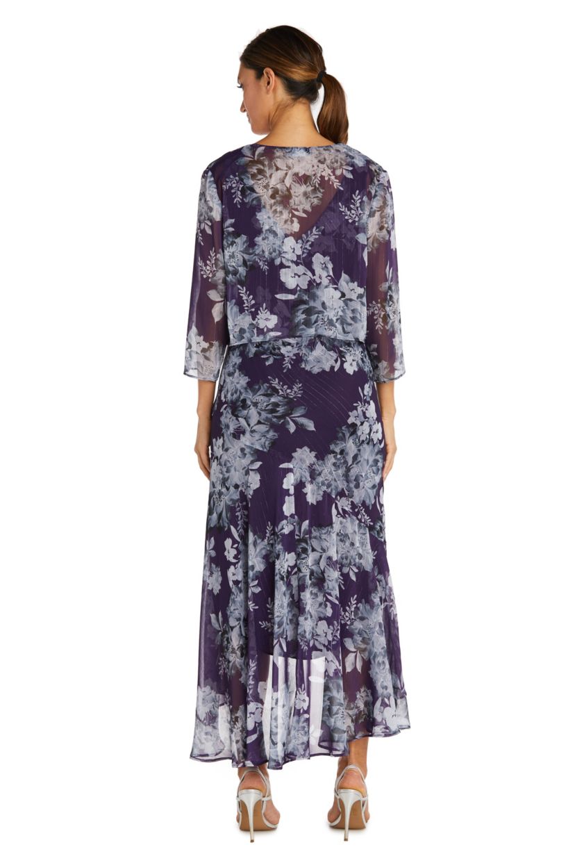 R & M Richards 2Pc Print Yuryu Chiffon With Lurex Jacket Dress | Belk