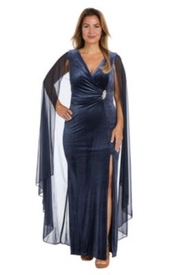 R & M Richards 1Pc Chiffon Duster Cape Surplice Wrap Dress | belk