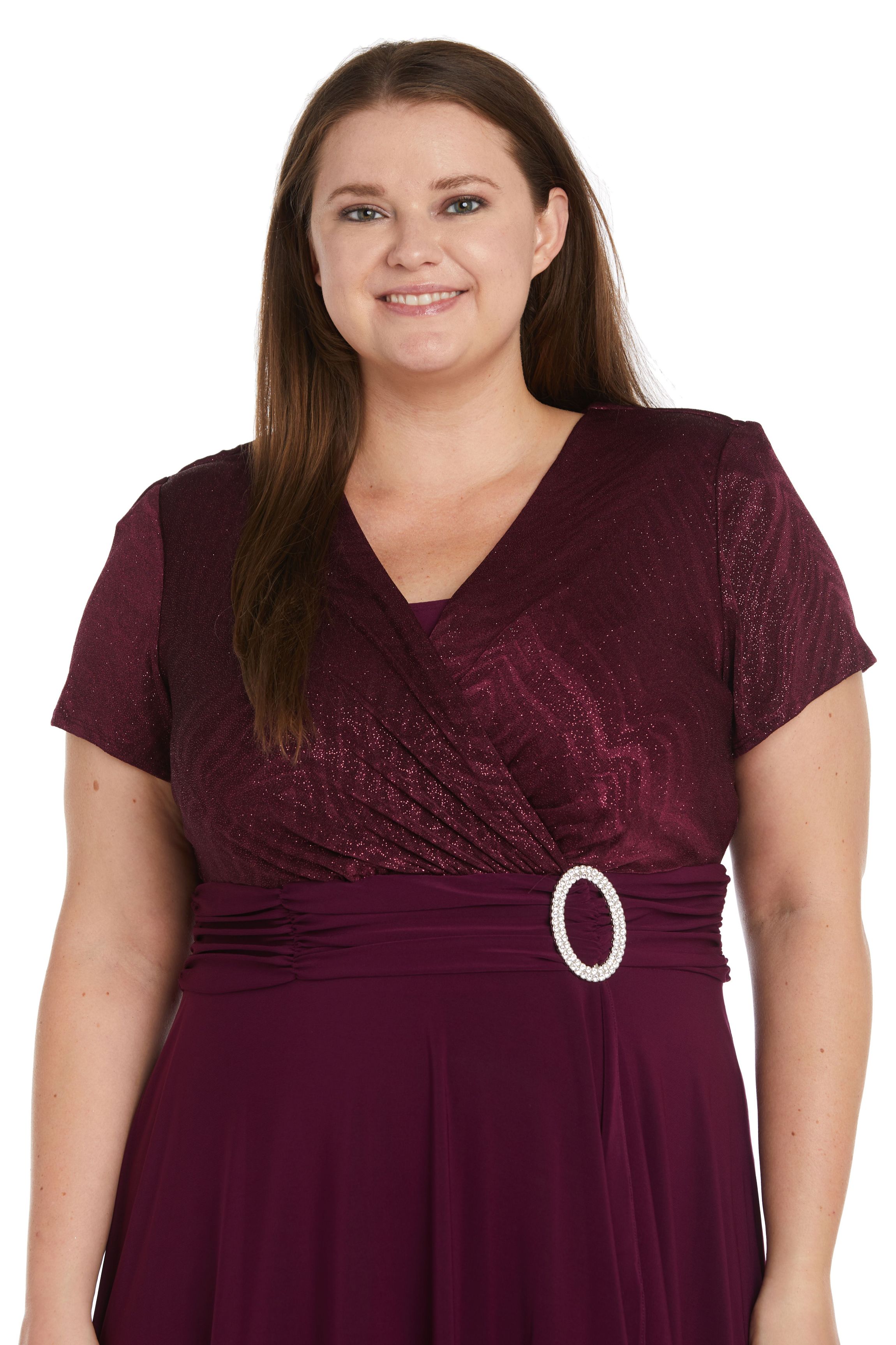 R & M Richards 1Pc Cascade Wrap Dress With Modesty | Belk