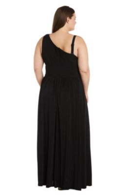 R & M Richards 1Pc Twist Detail One Shoulder Beaded Waist Ity Dress | belk