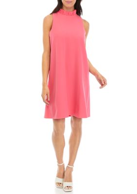 Anne Klein Women's Sleeveless Shift Dress with Ruffle Collar | belk