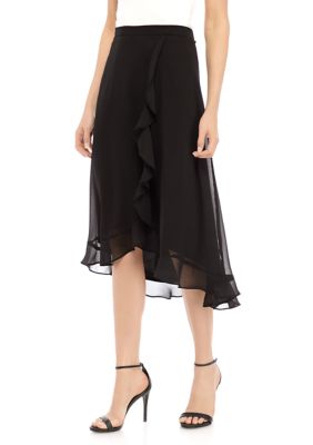 Gabby Skye Occasion Women's Ruffle Side Midi Skirt | belk
