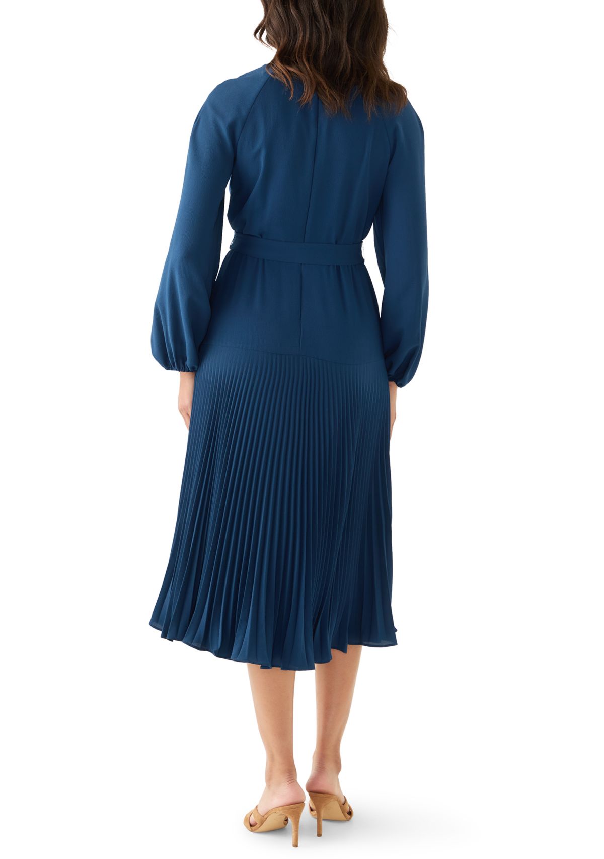 Maison Tara Women's Long Sleeve Mock Neck A-Line Dress | Belk