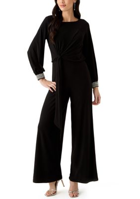 MSK Women's Long Sleeve Crew Neck Solid Jumpsuit | belk