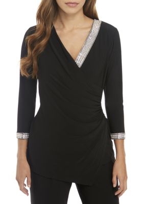 MSK Women's Rhinestone Trim Top | belk