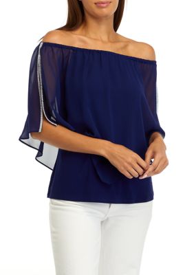 MSK Women's Off-the-Shoulder Chiffon Top | belk
