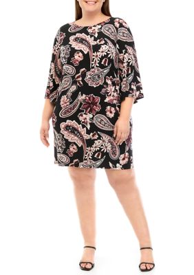 Sandra Darren Plus Size Paisley Printed A-Line Dress | belk