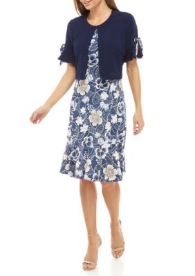 Perceptions 2 Piece Ruffle Sleeve Jacket and Dress Set | belk