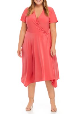 Perceptions Plus Size Side Tie Woven Dress | belk