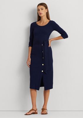 Lauren Ralph Lauren Belted Rib Knit Dress | belk