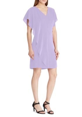 Lauren Ralph Lauren Ruffled Overlay Crepe Dress | belk