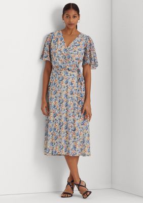 Lauren Ralph Lauren Floral Belted Georgette Dress | belk
