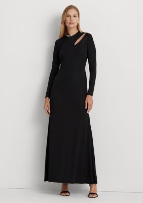 Lauren Ralph Lauren Chain Trim Jersey Long Sleeve Gown | belk