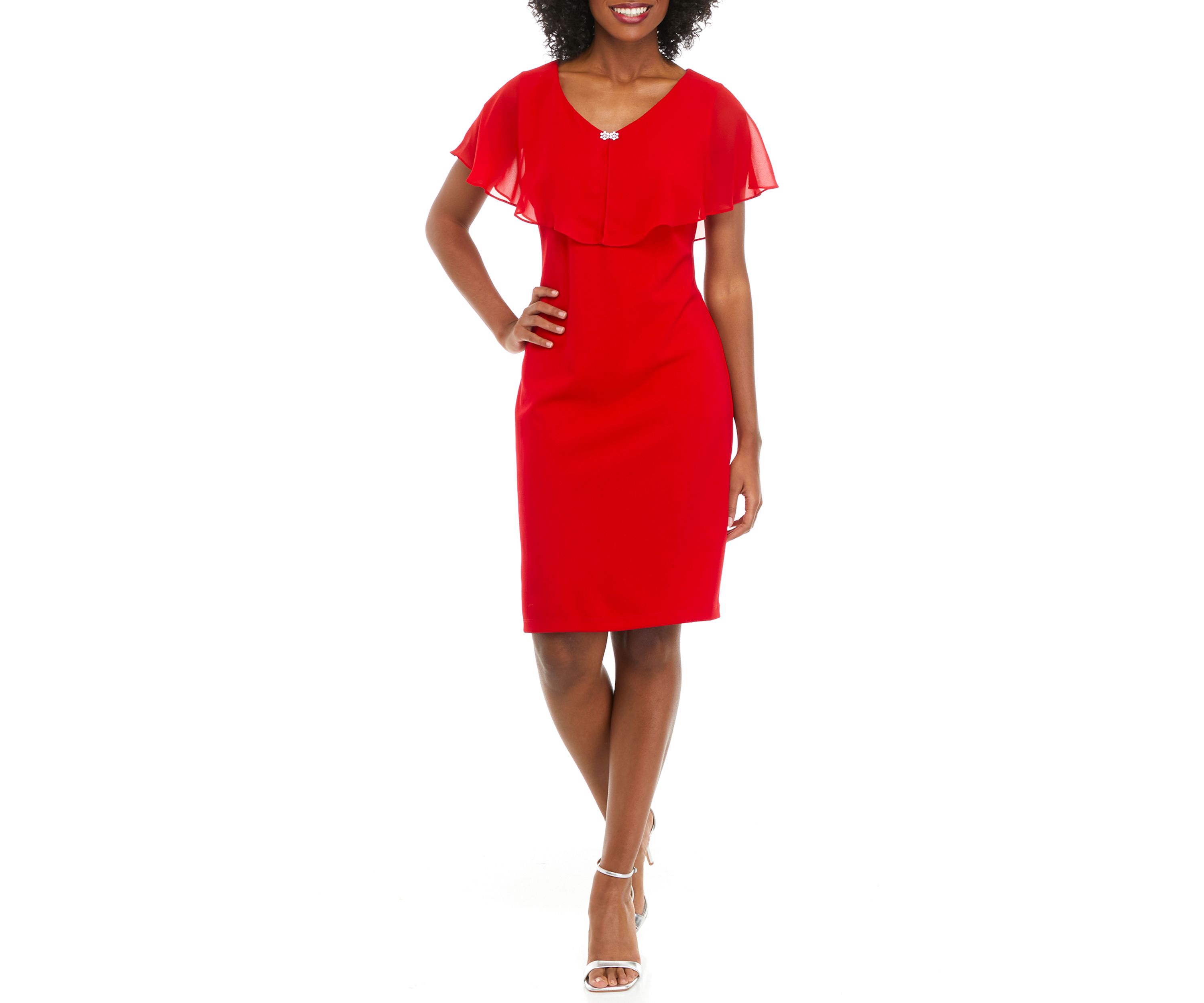 SLNY Short V-Neck Sheath Dress | Belk