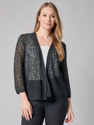 Kasper Stiched Self Edge A Line Cardigan | belk